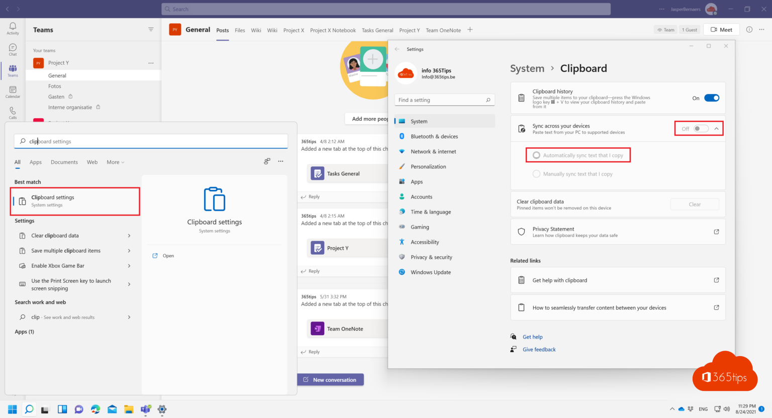 Hoe de geschiedenis van het klembord bekijken in Windows 11?