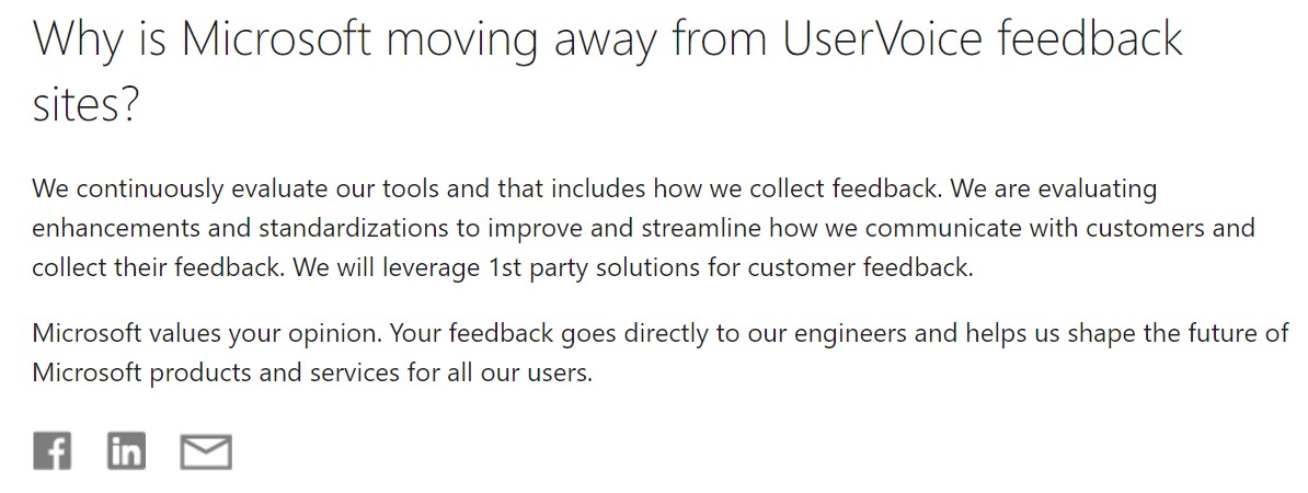 Van UserVoice naar Microsoft's Feedbackportaal