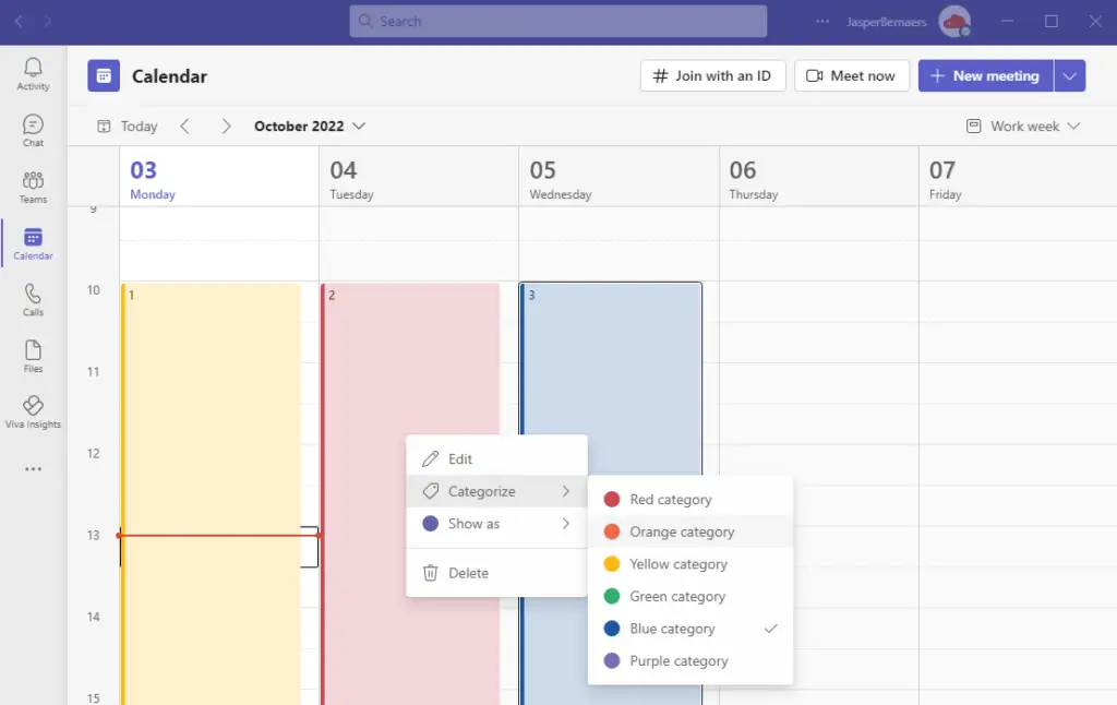  How To Use Categories And Color Codes In Microsoft Teams Calendar 